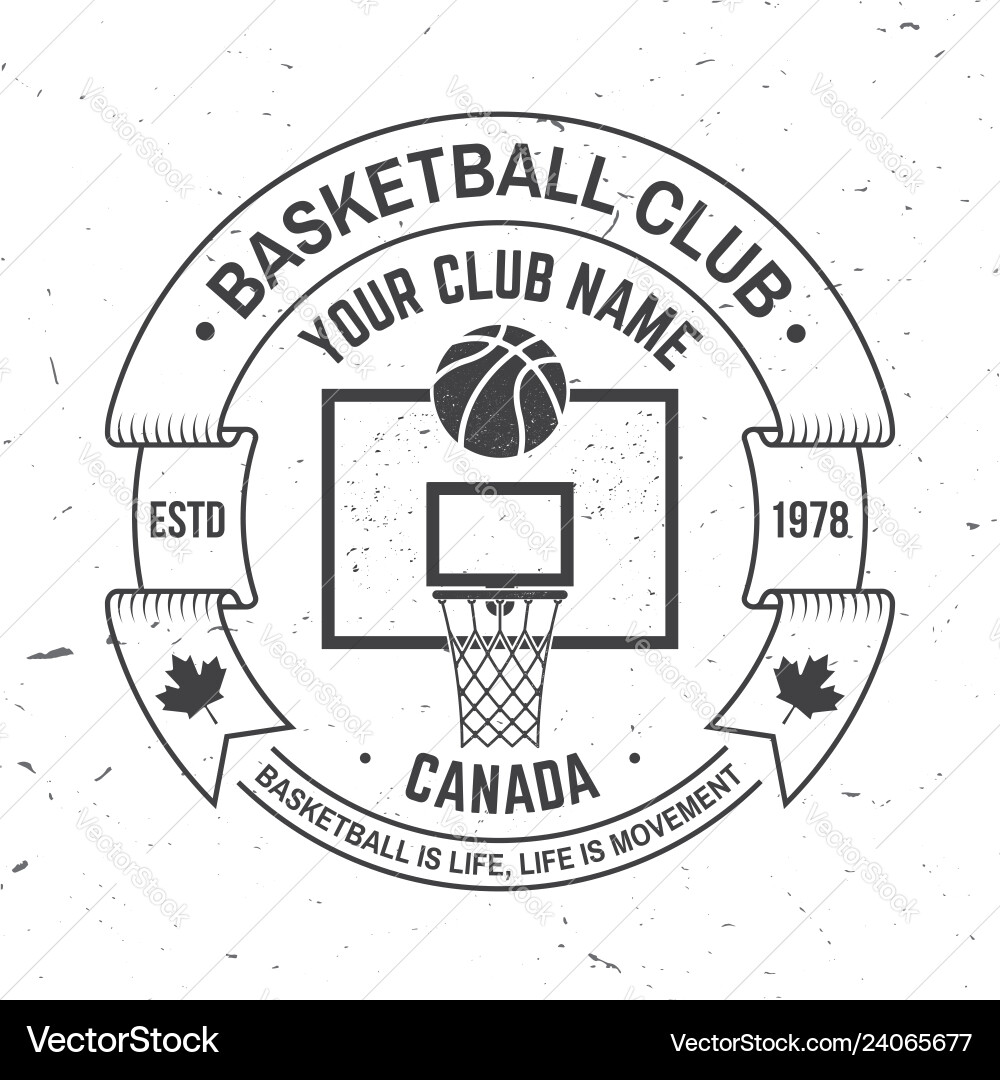 Basketball club badge Royalty Free Vector Image