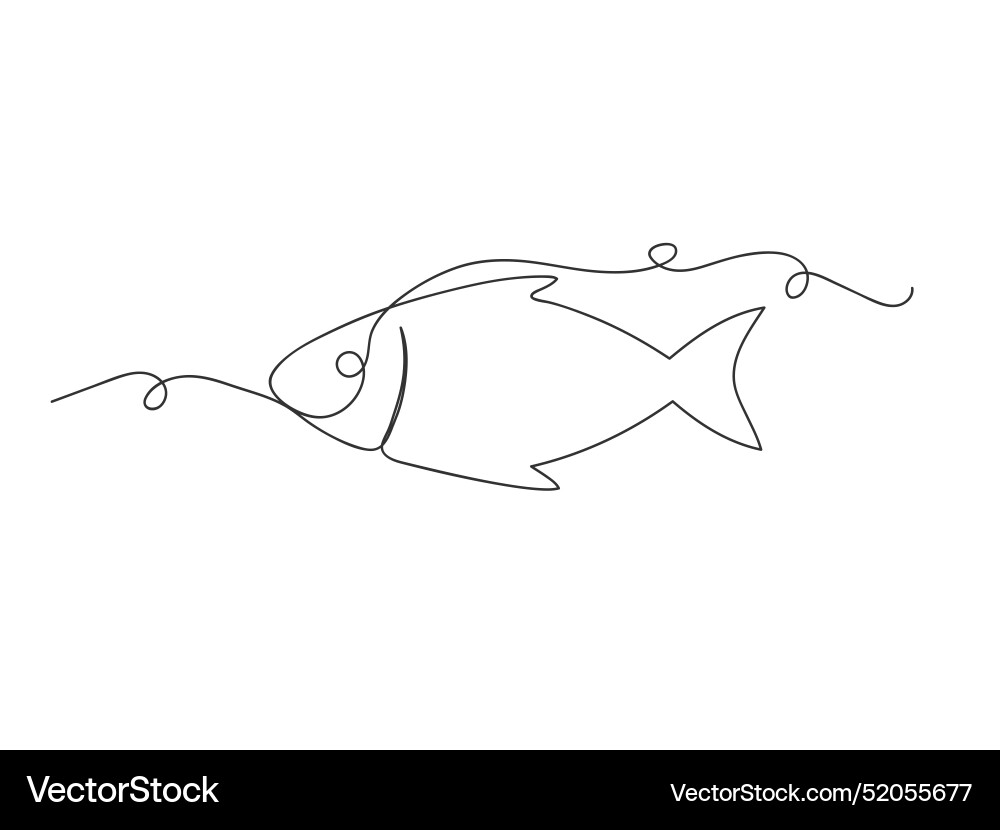 Continuous Fish Line Art Royalty Free Vector Image