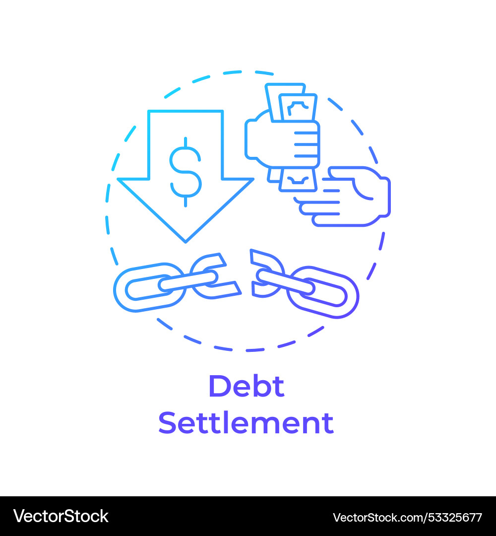 Debt settlement blue gradient concept icon Vector Image