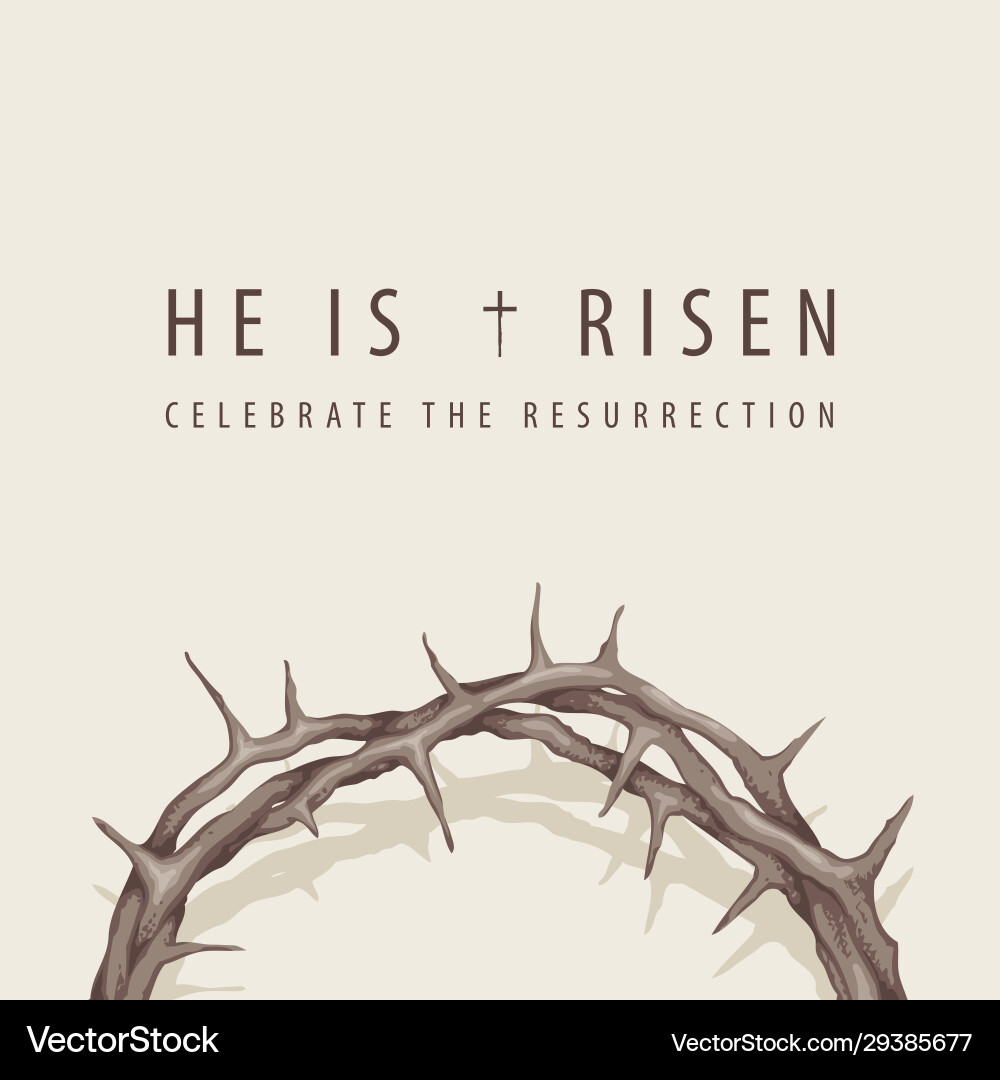 Easter Religious Banner - He Is Risen Royalty Free Vector