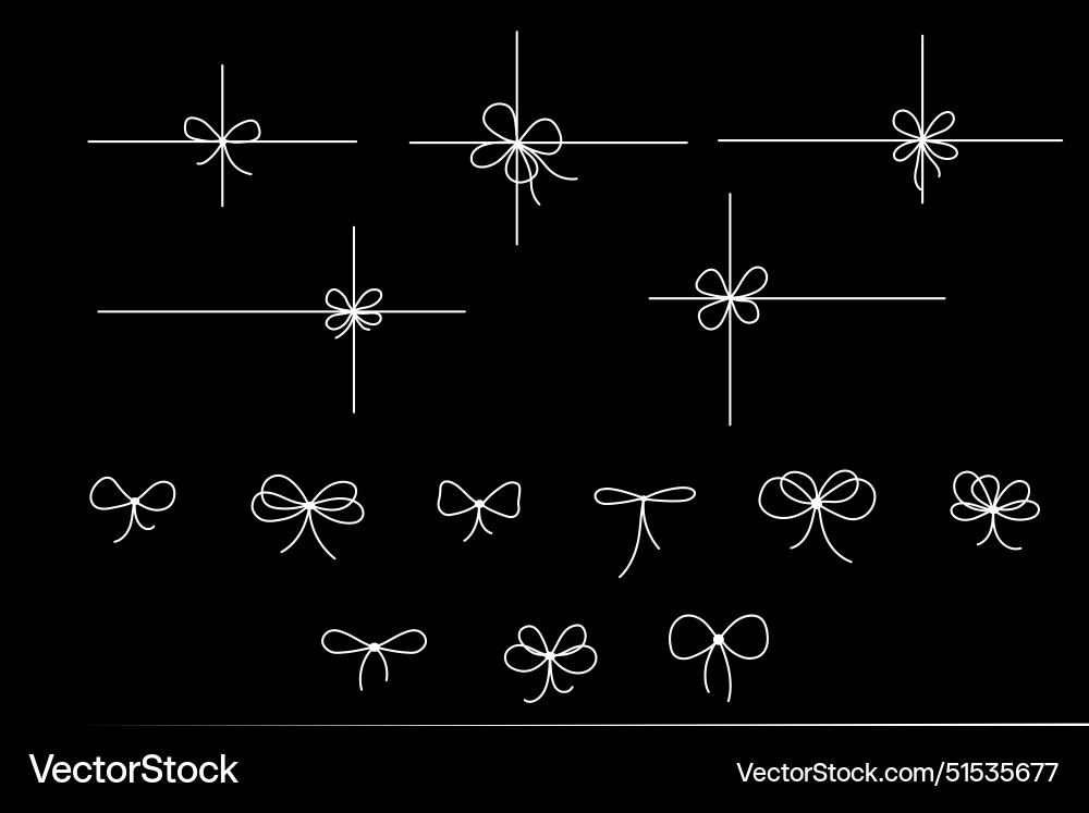 Gift bow icon ribbon with knot line Royalty Free Vector