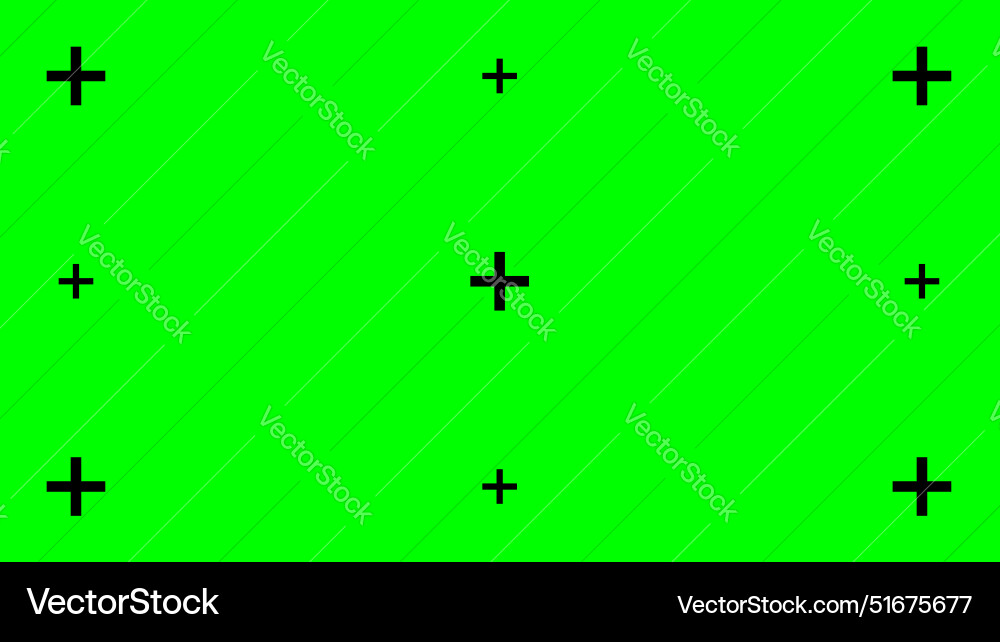 Green screen background with black tracking cross Vector Image