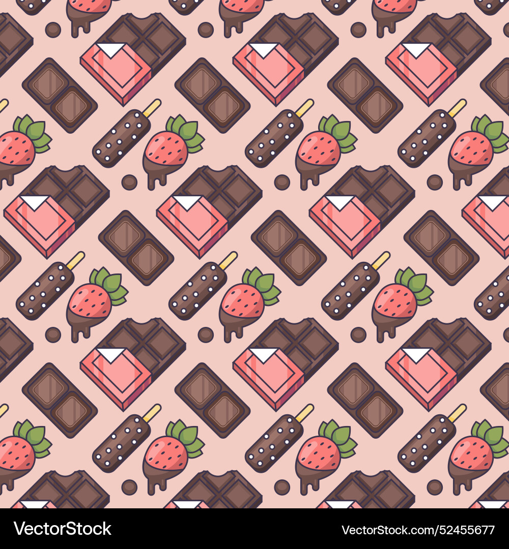 Hand drawn chocolate pattern design Royalty Free Vector