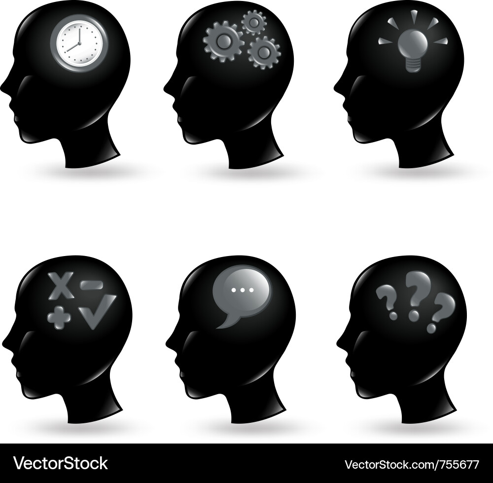 Icons denken Lizenzfreies Vektorbild - VectorStock