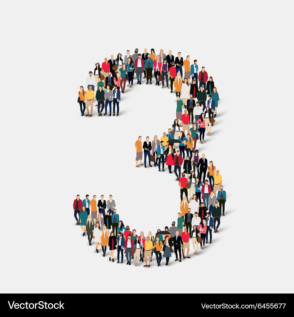 People form number three Royalty Free Vector Image