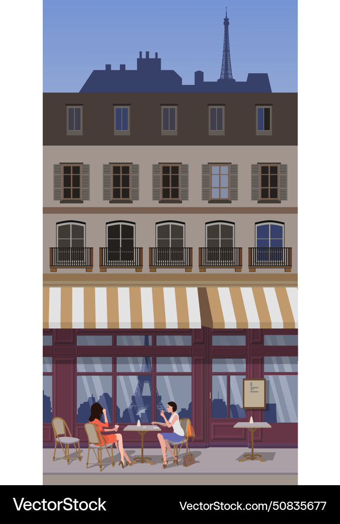 Street cafe terrace paris Royalty Free Vector Image
