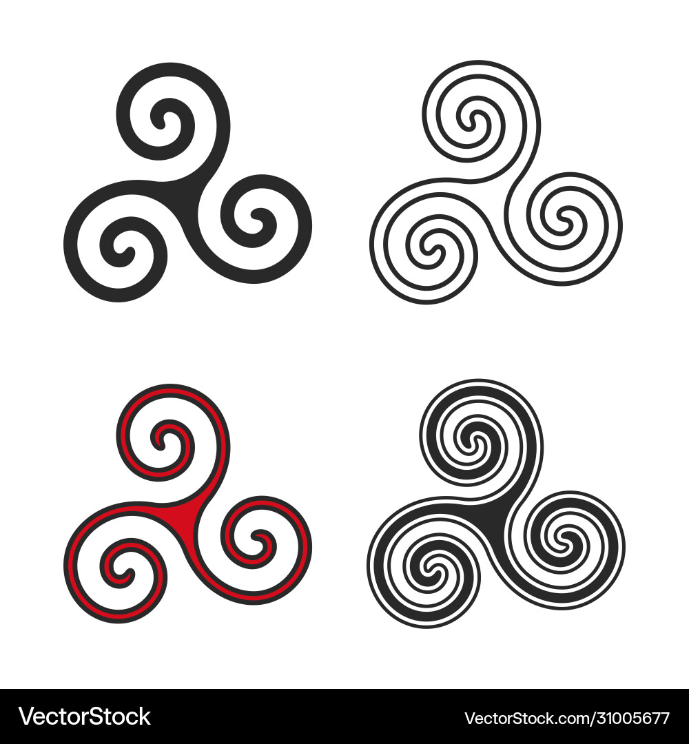 Triskelion Symbol Collection Royalty Free Vector Image
