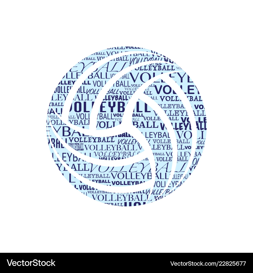 Volleyball text silhouette Royalty Free Vector Image