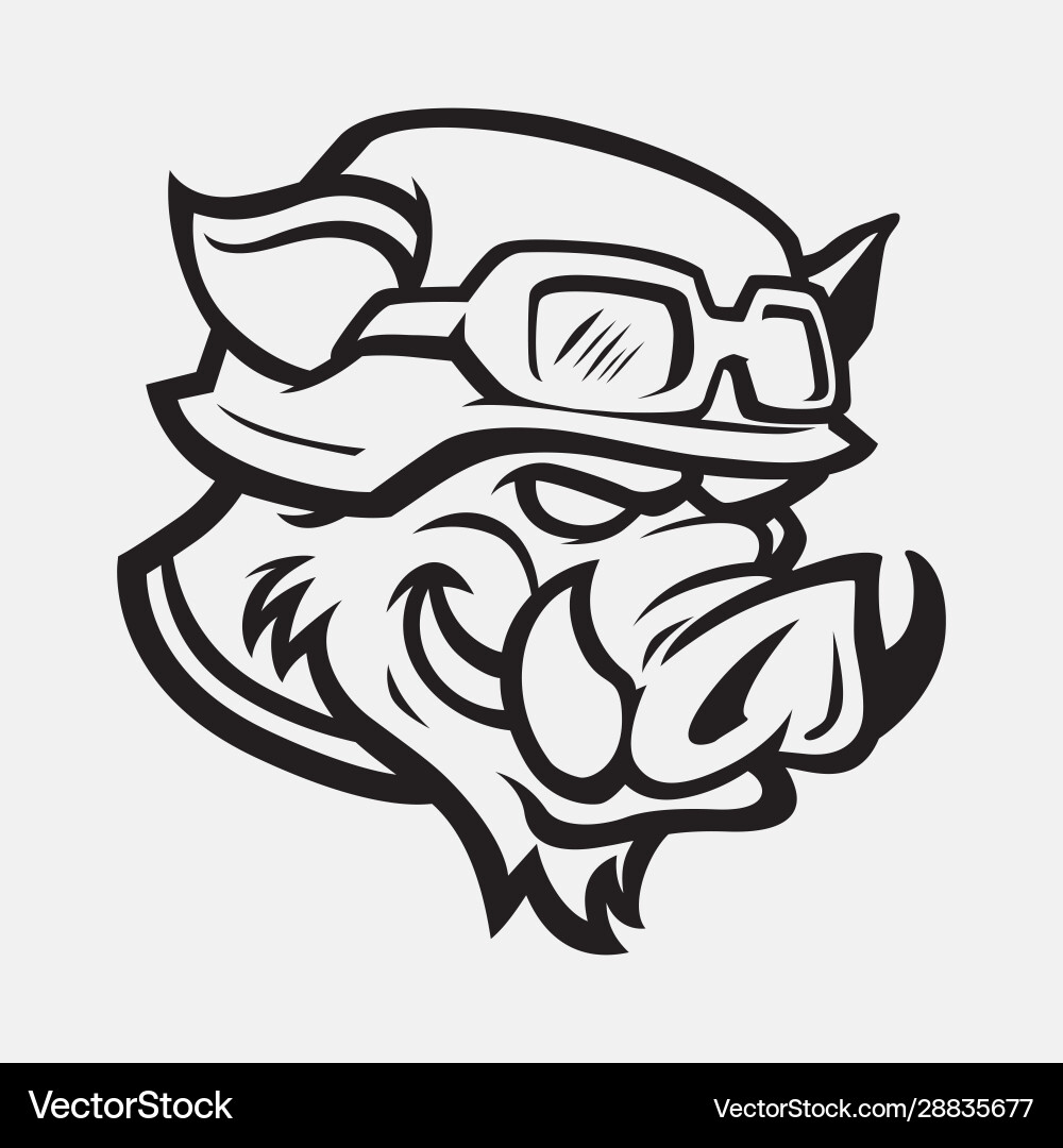 Wild hog head mascot Royalty Free Vector Image