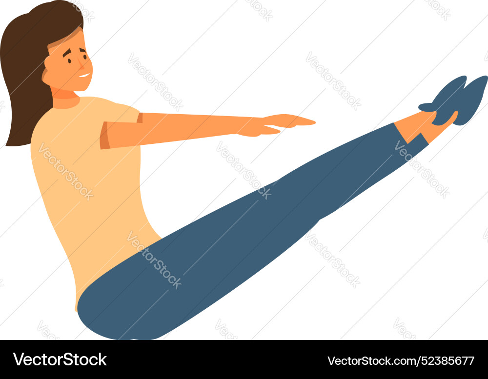 Young woman practicing pilates doing teaser Vector Image