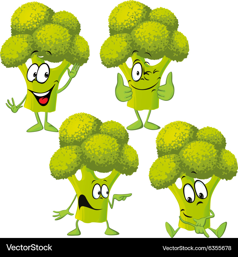 Broccoli - funny cartoon Royalty Free Vector Image