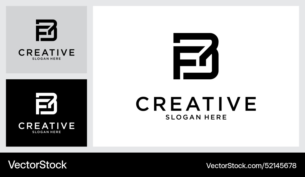 Fb or bf initial letter logo design Royalty Free Vector