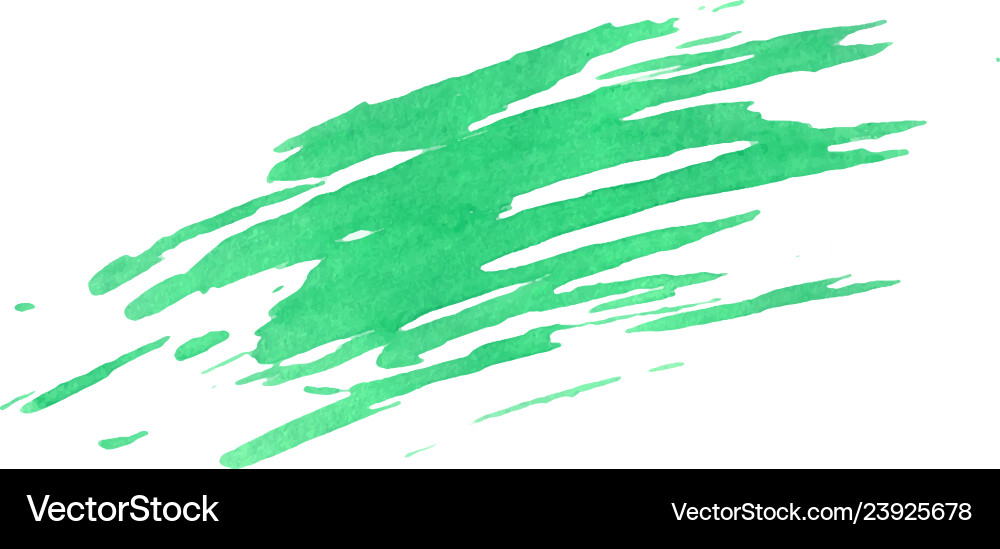 Green smudge texture isolated white background Vector Image