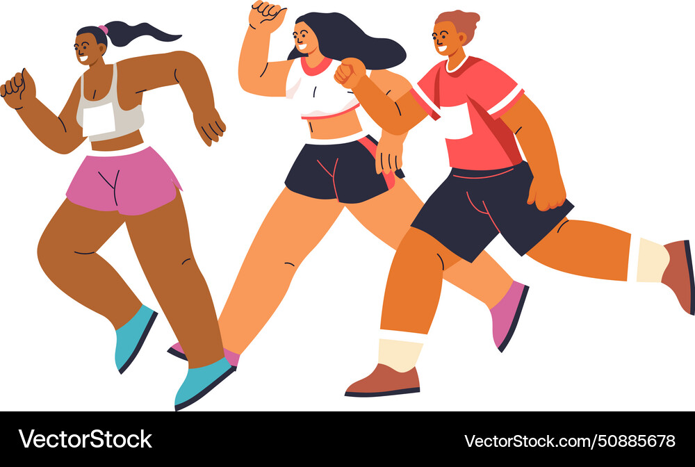 Group runners fitness concept Royalty Free Vector Image