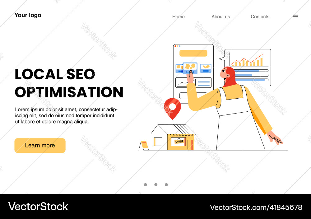 Local seo optimization banner Royalty Free Vector Image