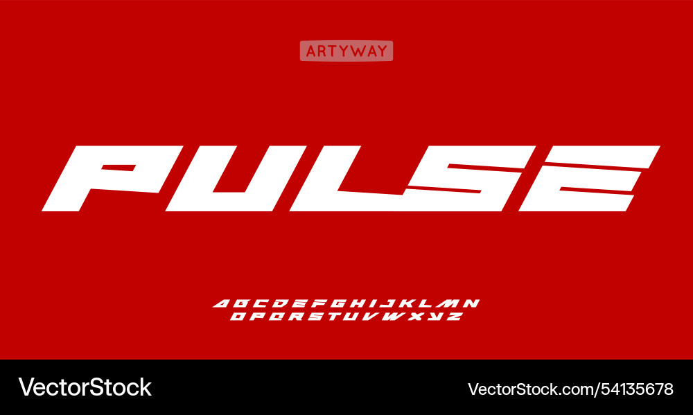 Power movement alphabet bold slanted letters Vector Image