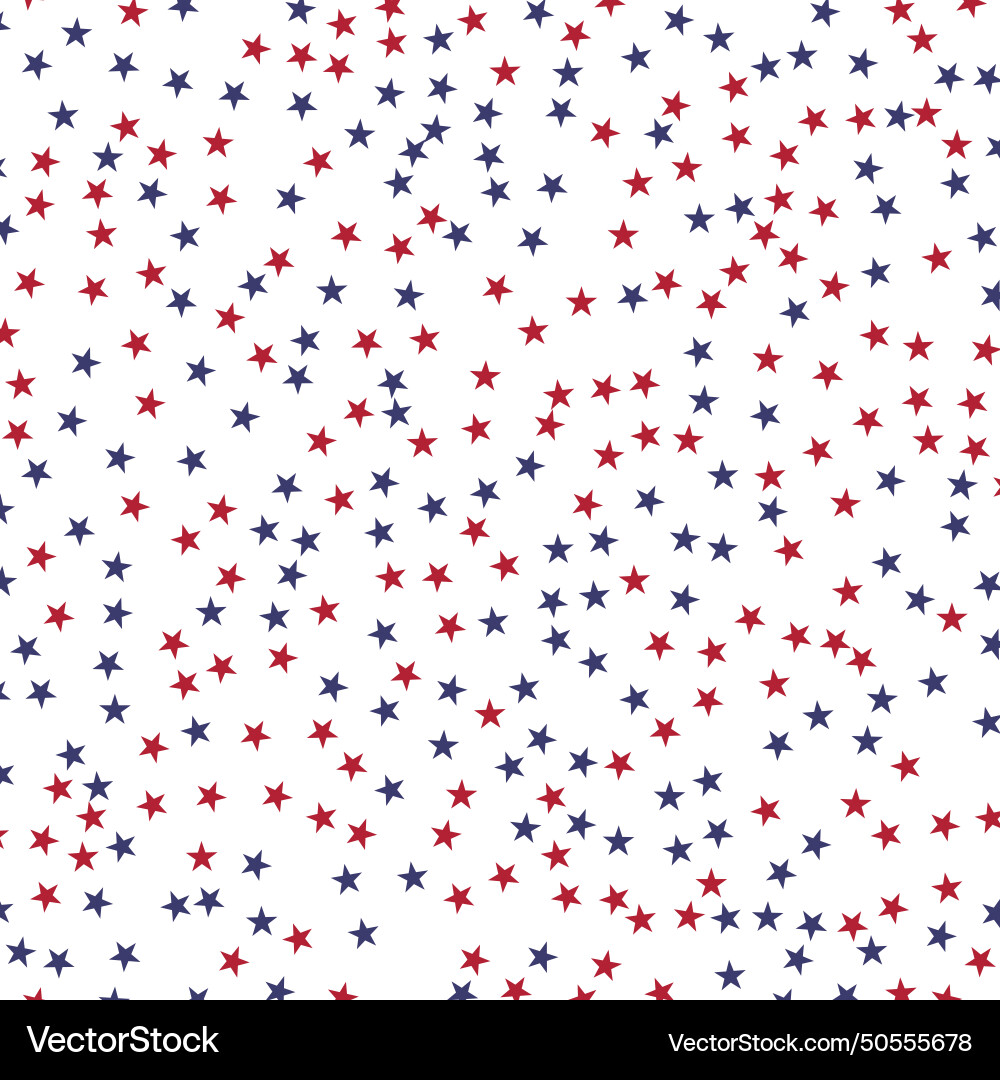 Red and blue stars falling on white background Vector Image