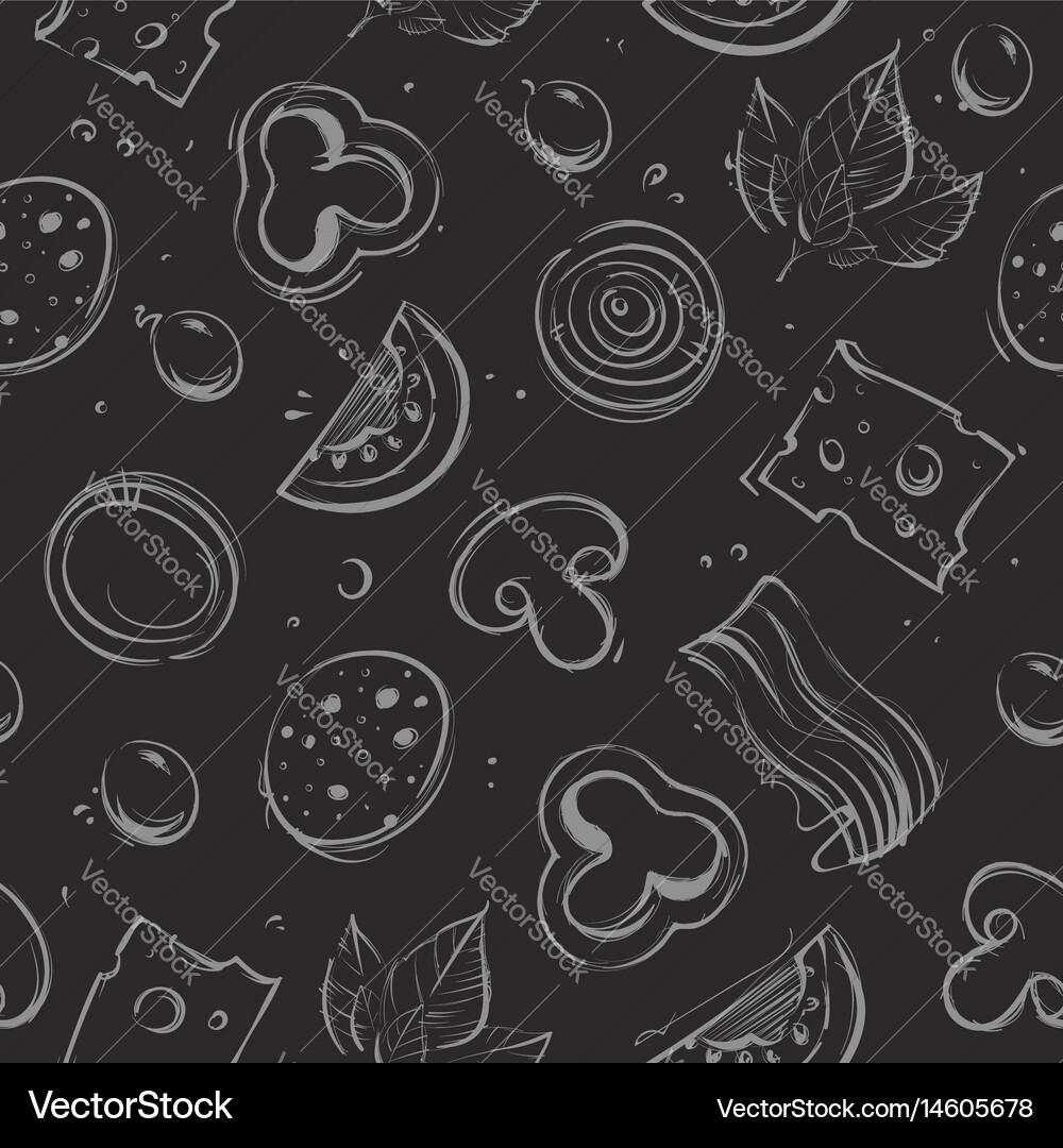 Seamless pizza ingredients Royalty Free Vector Image