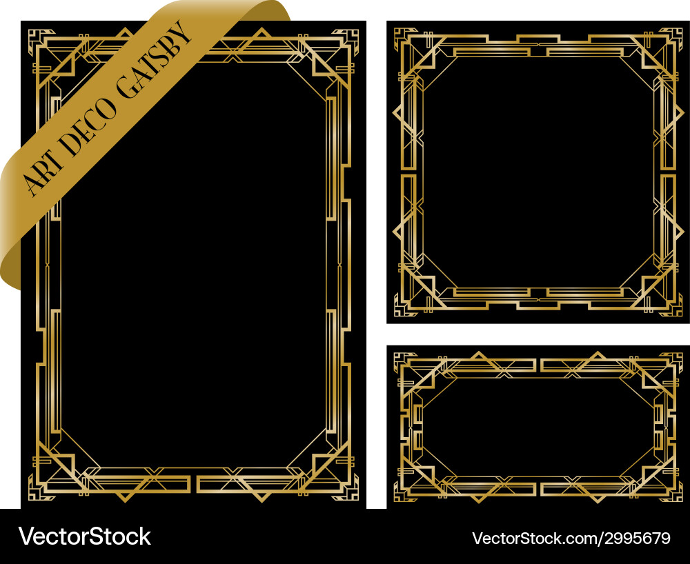 Art deco gatsby group Royalty Free Vector Image