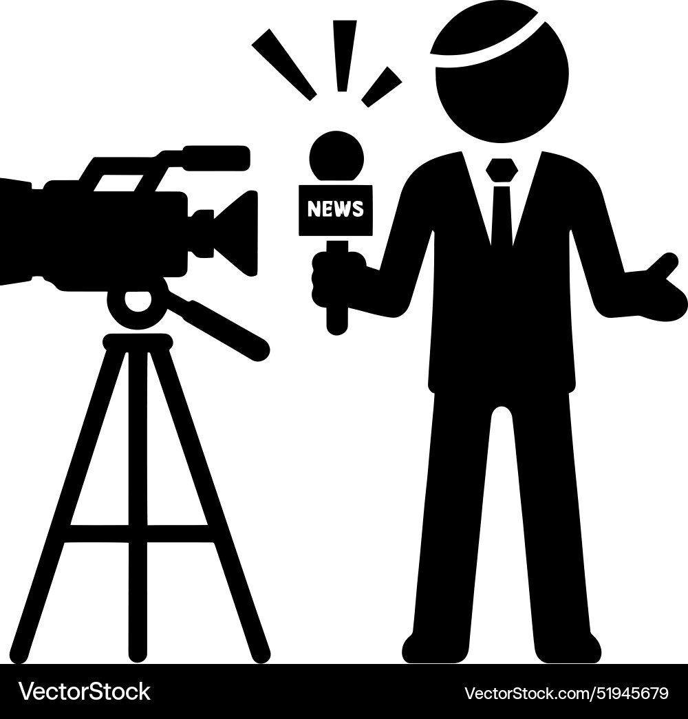 Cameraman silhouette isolated on a white Vector Image