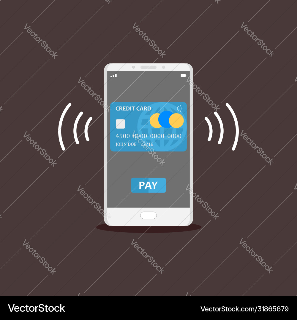 Cell phone technology concept mobile banking Vector Image
