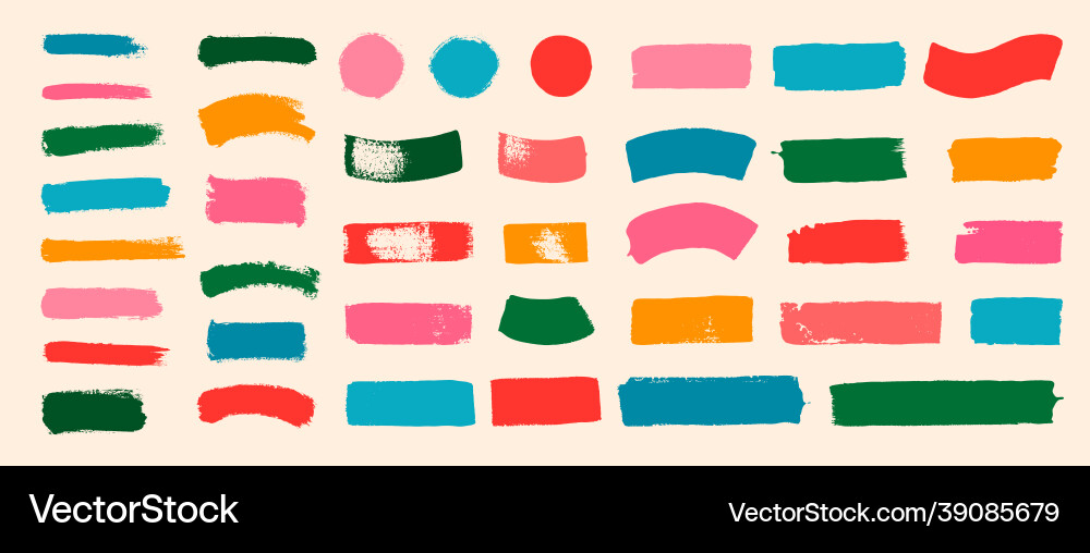 Colorful Brushstroke Patterns Royalty Free Vector Image