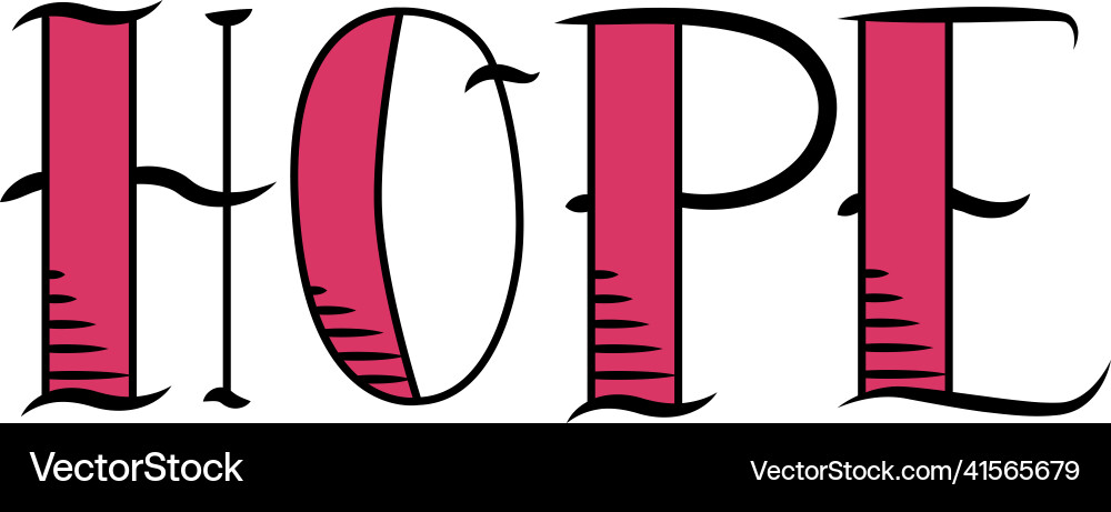 Hope text tattoo composition Royalty Free Vector Image