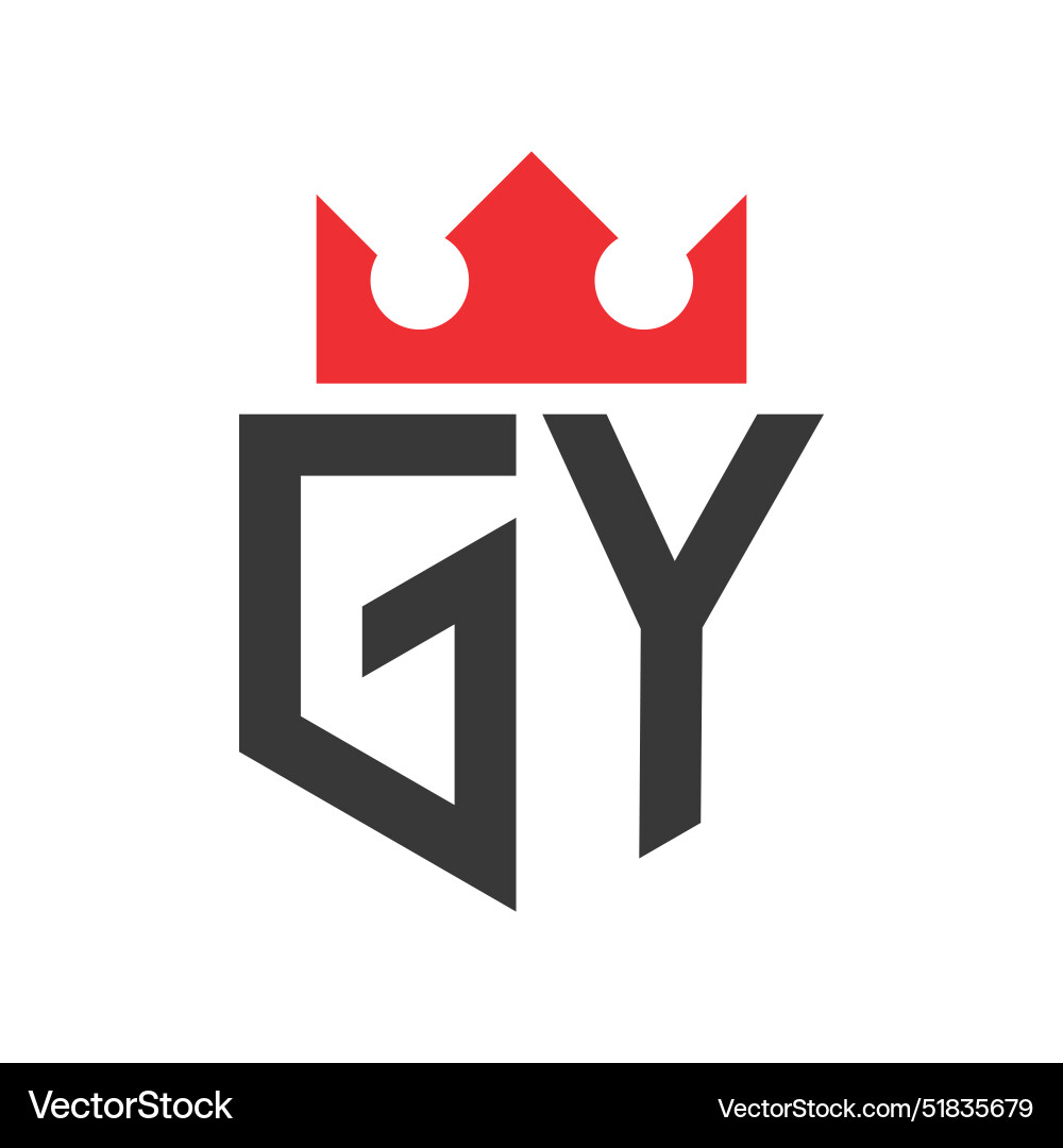 Letter gy crown logo Royalty Free Vector Image