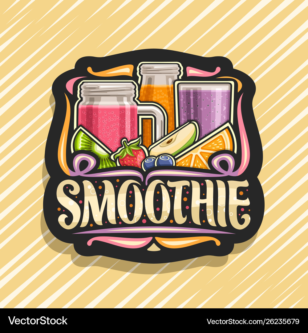 Logo for fruit smoothie Royalty Free Vector Image