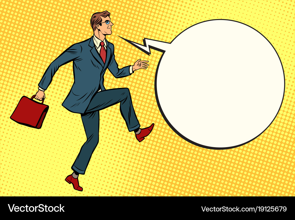 Lustiger Geschäftsmann geht weiter Lizenzfreier Vektor