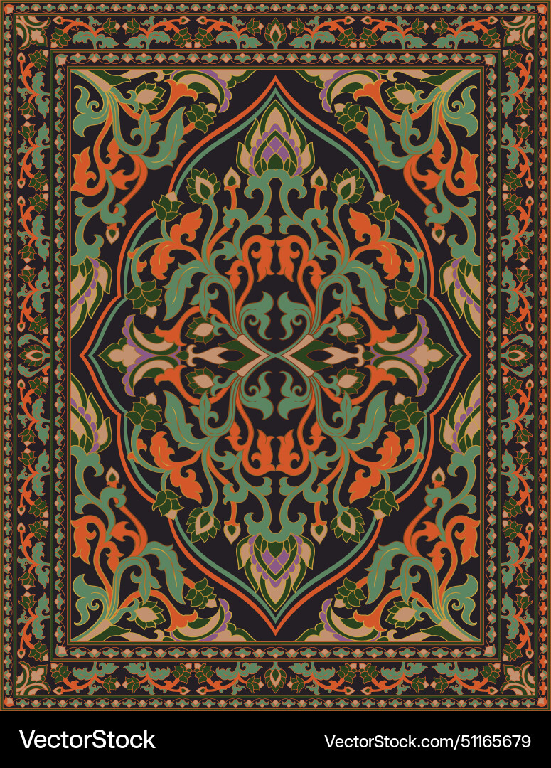 Oriental carpet design Royalty Free Vector Image