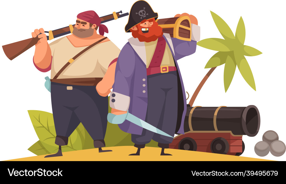 Pirates cartoon Royalty Free Vector Image - VectorStock