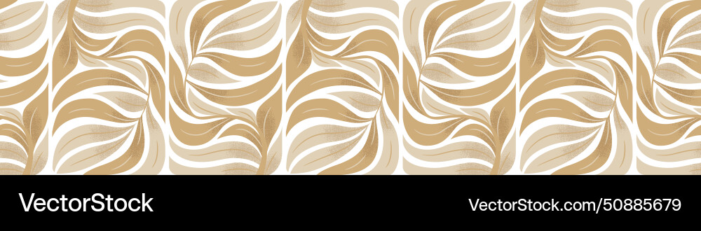 Seamless horizontal pattern with abstract leaves Vector Image