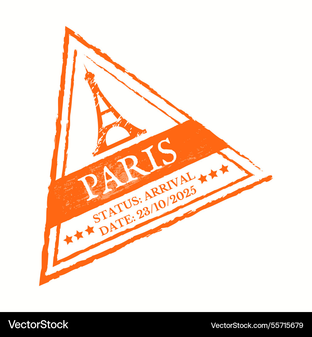 Vintage paris arrival graphic with date and status