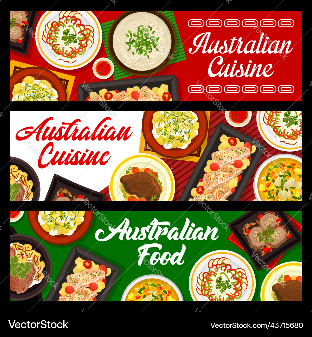 Australian BBQ Food Banners Royalty Free Vector Image