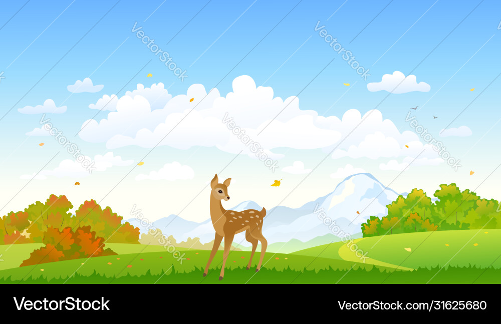 Autumn deer Royalty Free Vector Image - VectorStock