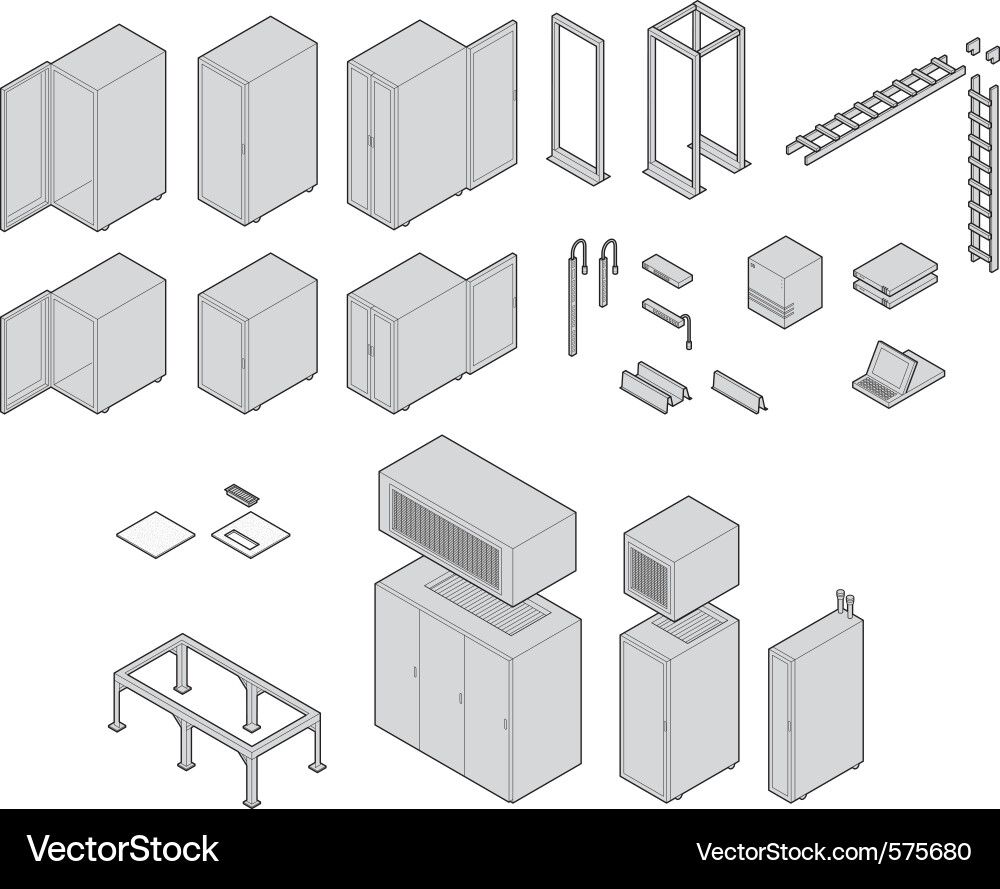 Data center equipment Royalty Free Vector Image