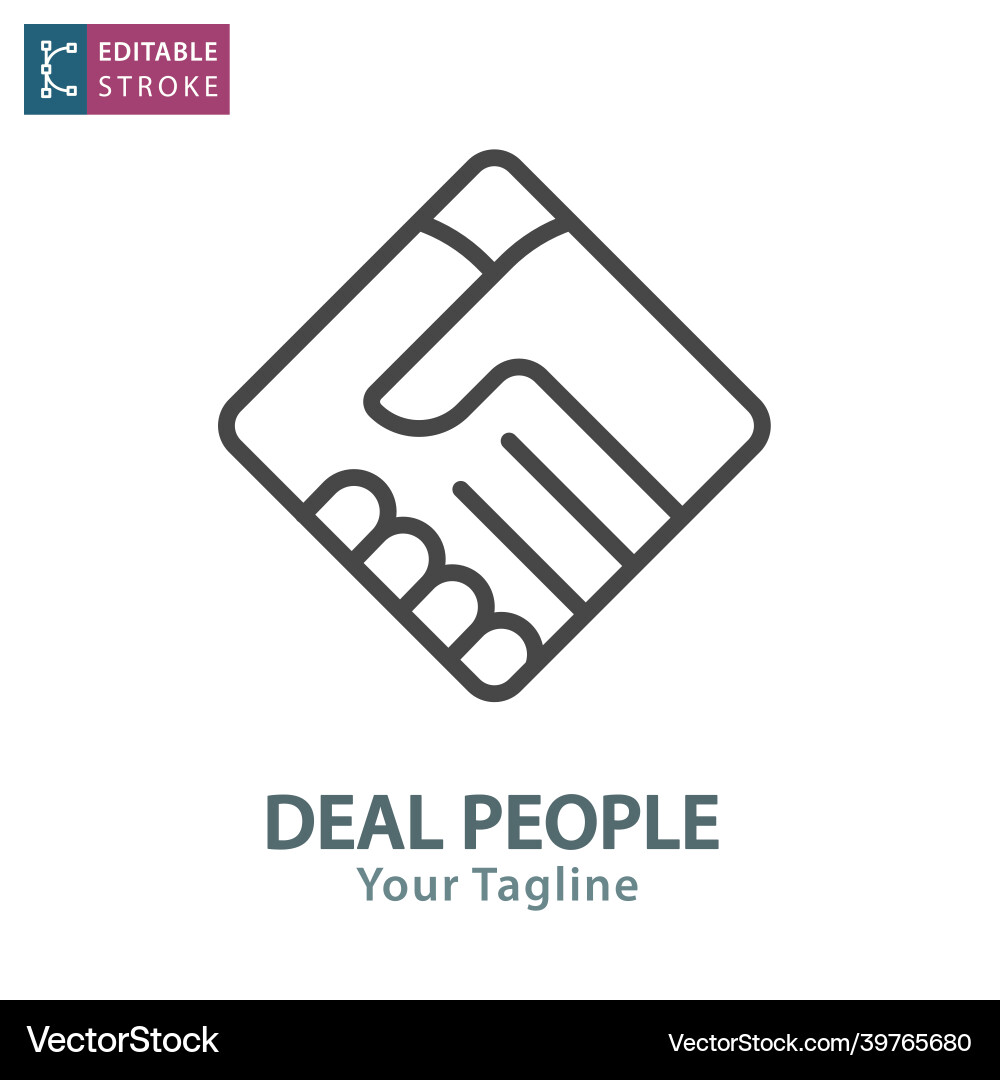 Deal people icon editable stroke Royalty Free Vector Image