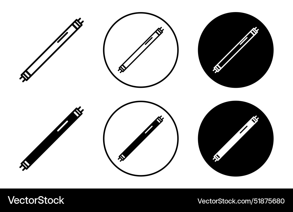 Fluorescent light tube outline flat icon Vector Image