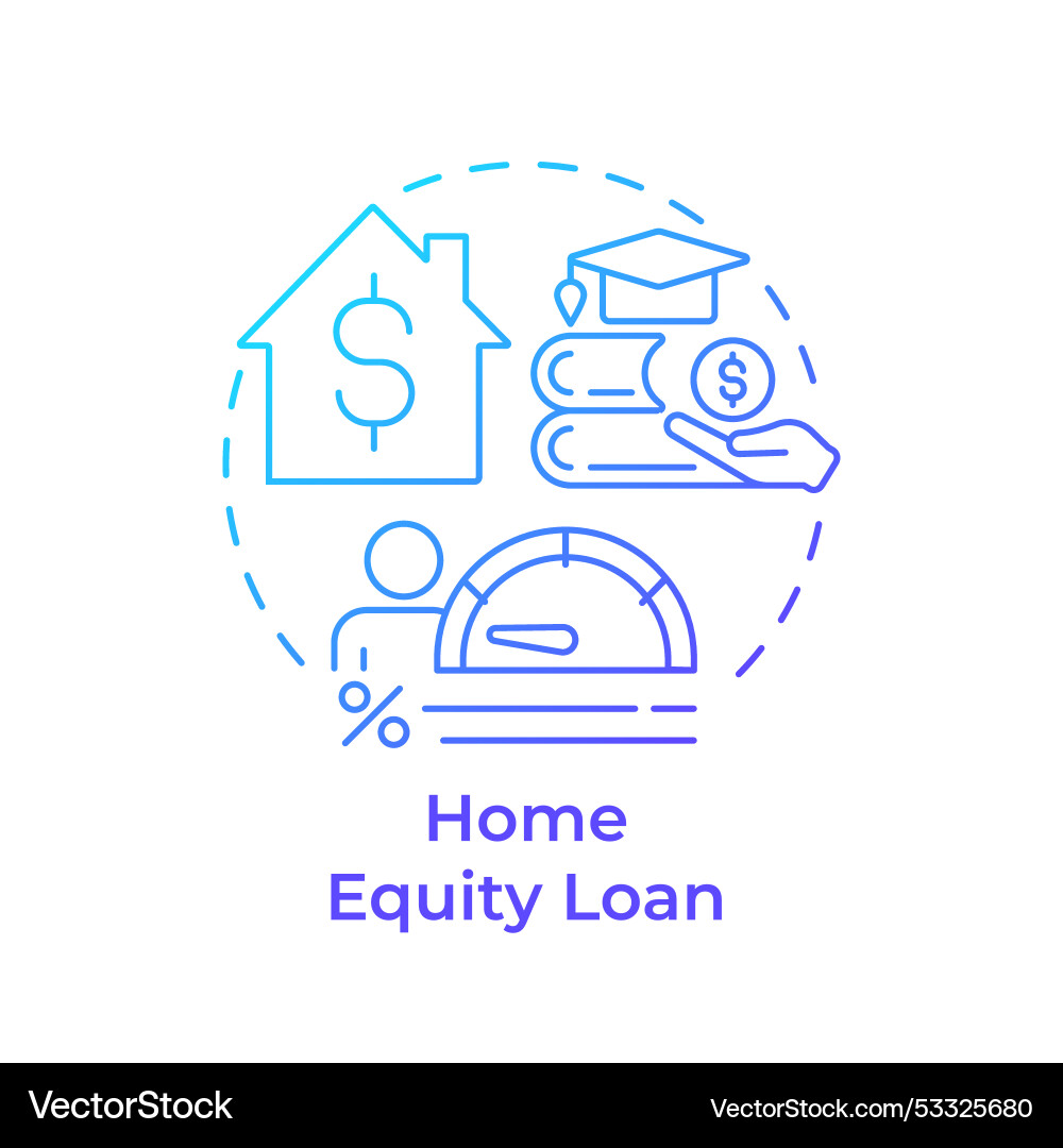 Home equity loan blue gradient concept icon Vector Image