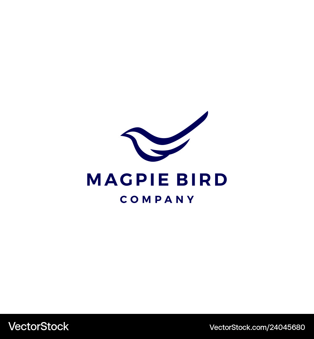 Magpie bird logo icon Royalty Free Vector Image