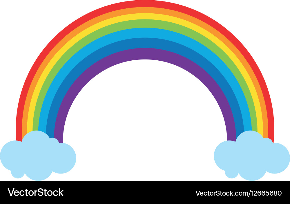 Rainbow clouds emblem st patrick day Royalty Free Vector