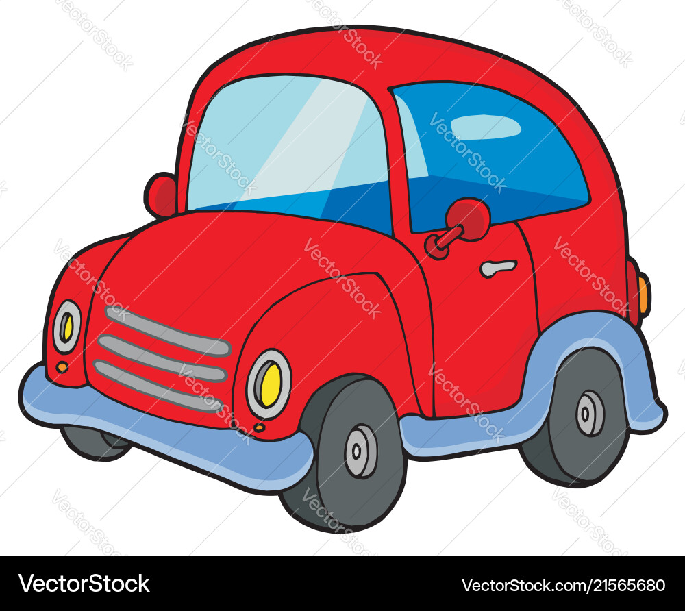 Red Cartoon Car Royalty Free Vector Image - VectorStock