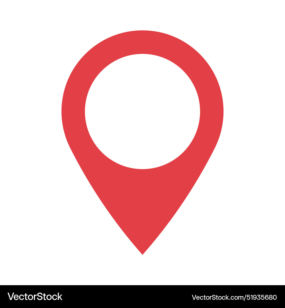 Red location pin with big white dot Royalty Free Vector