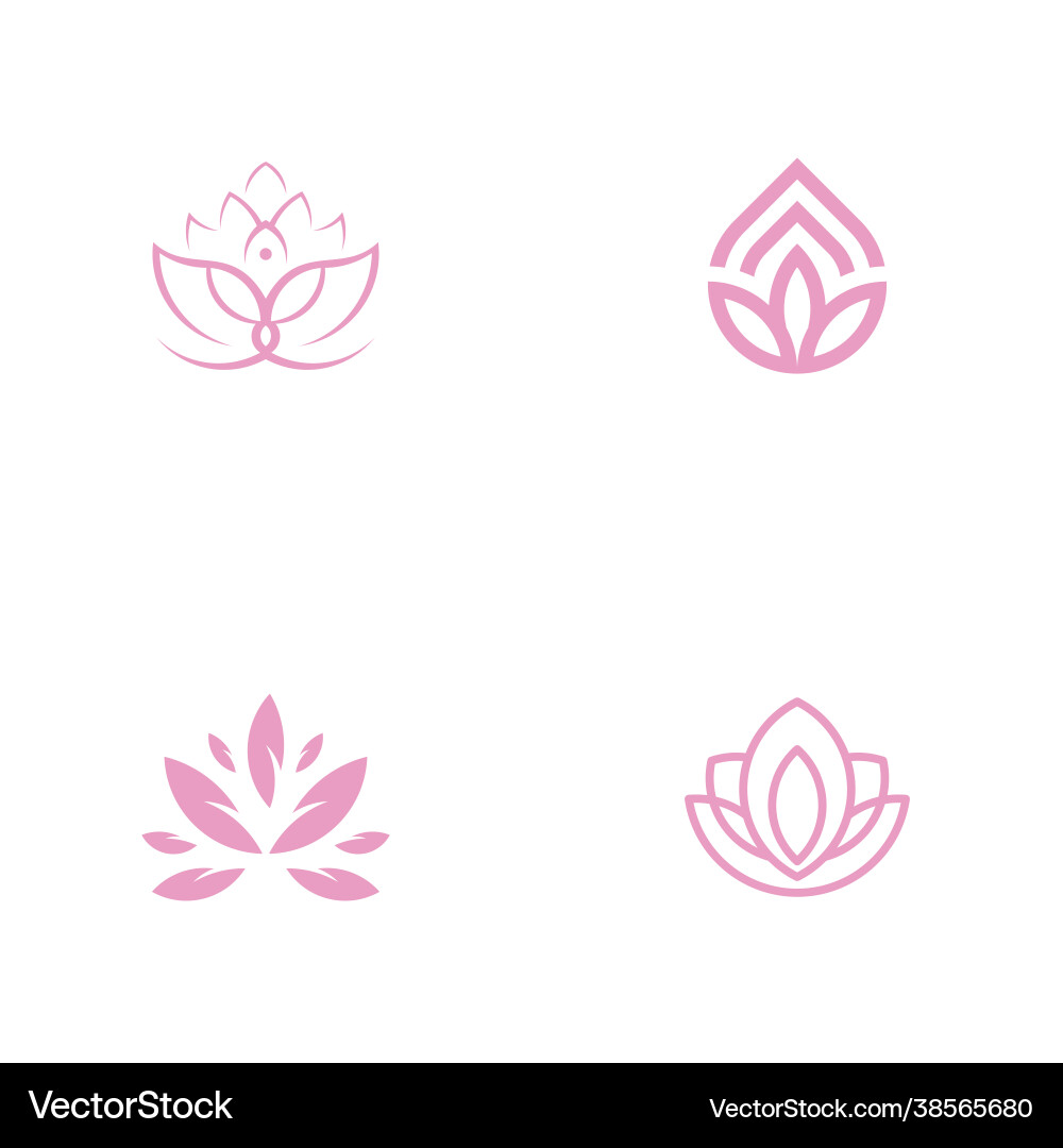 Spa lotus flower logo icon Royalty Free Vector Image