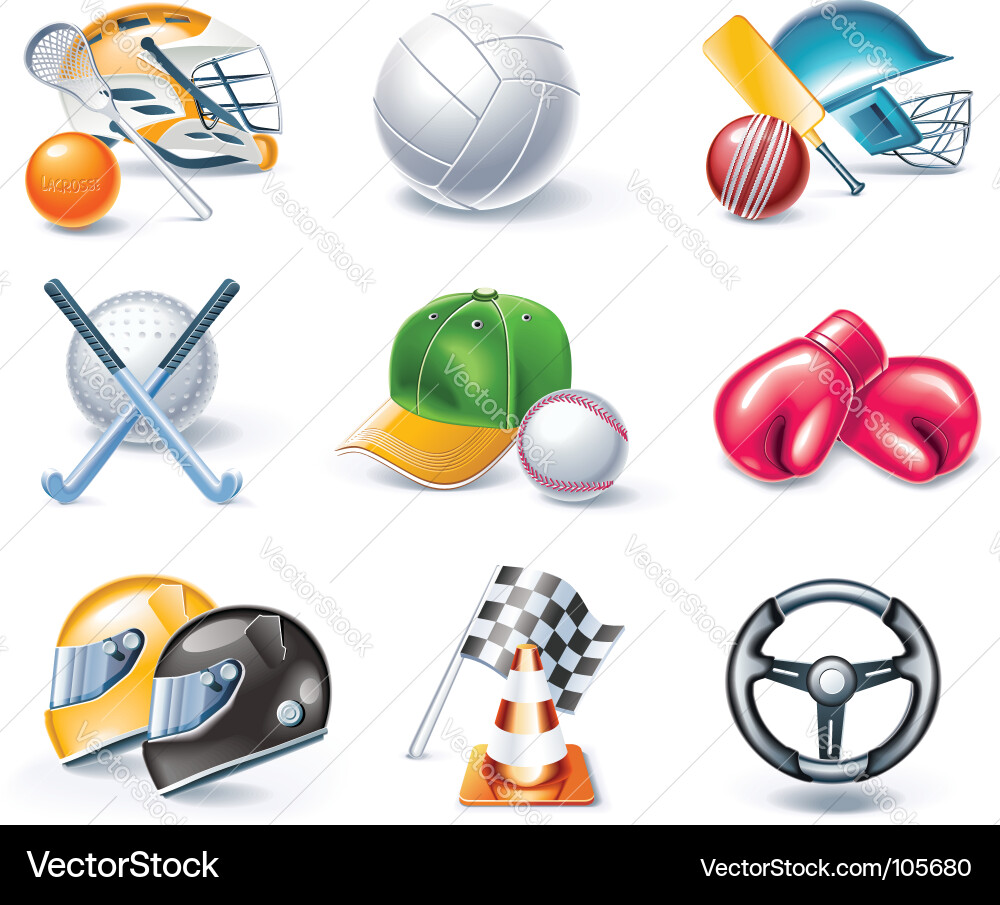 Sport Icon Set - Cartoon Style Royalty Free Vector Image
