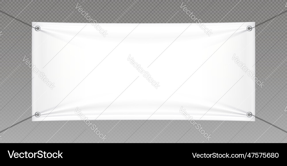 White Fabric Banner with Rope Royalty Free Vector Image