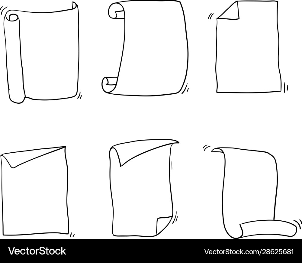 Curled paper and flip turn fold sheet Royalty Free Vector
