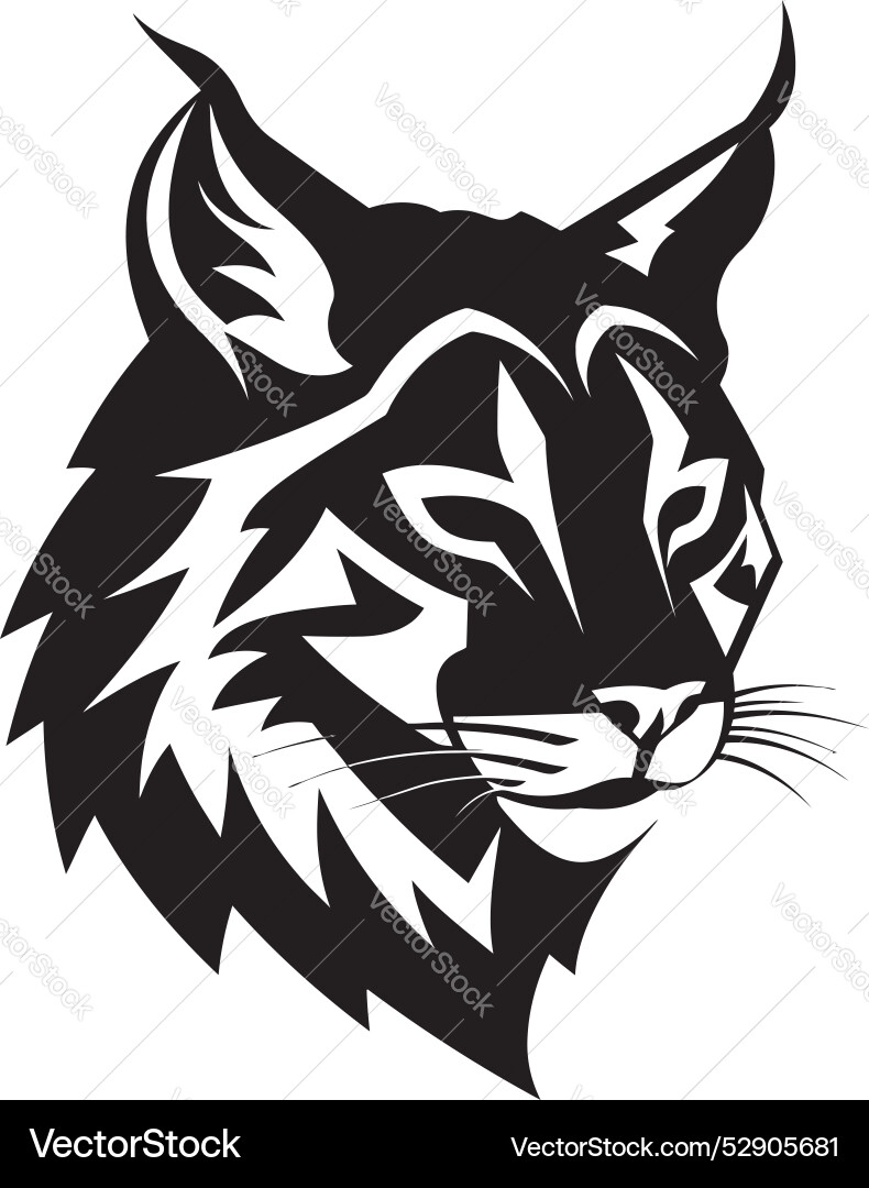 Graceful lynx silhouette iconic design Royalty Free Vector