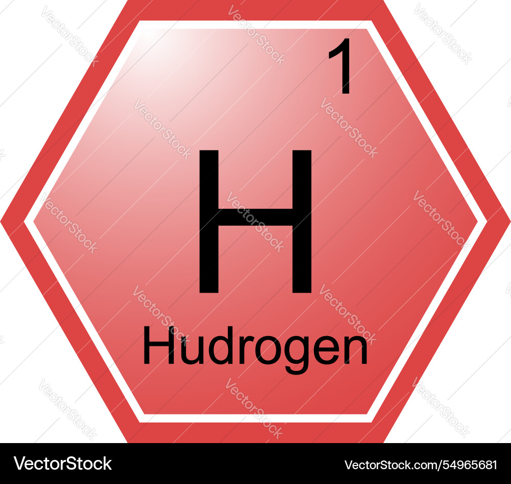 H hydrogen icon hexagonal image Royalty Free Vector Image